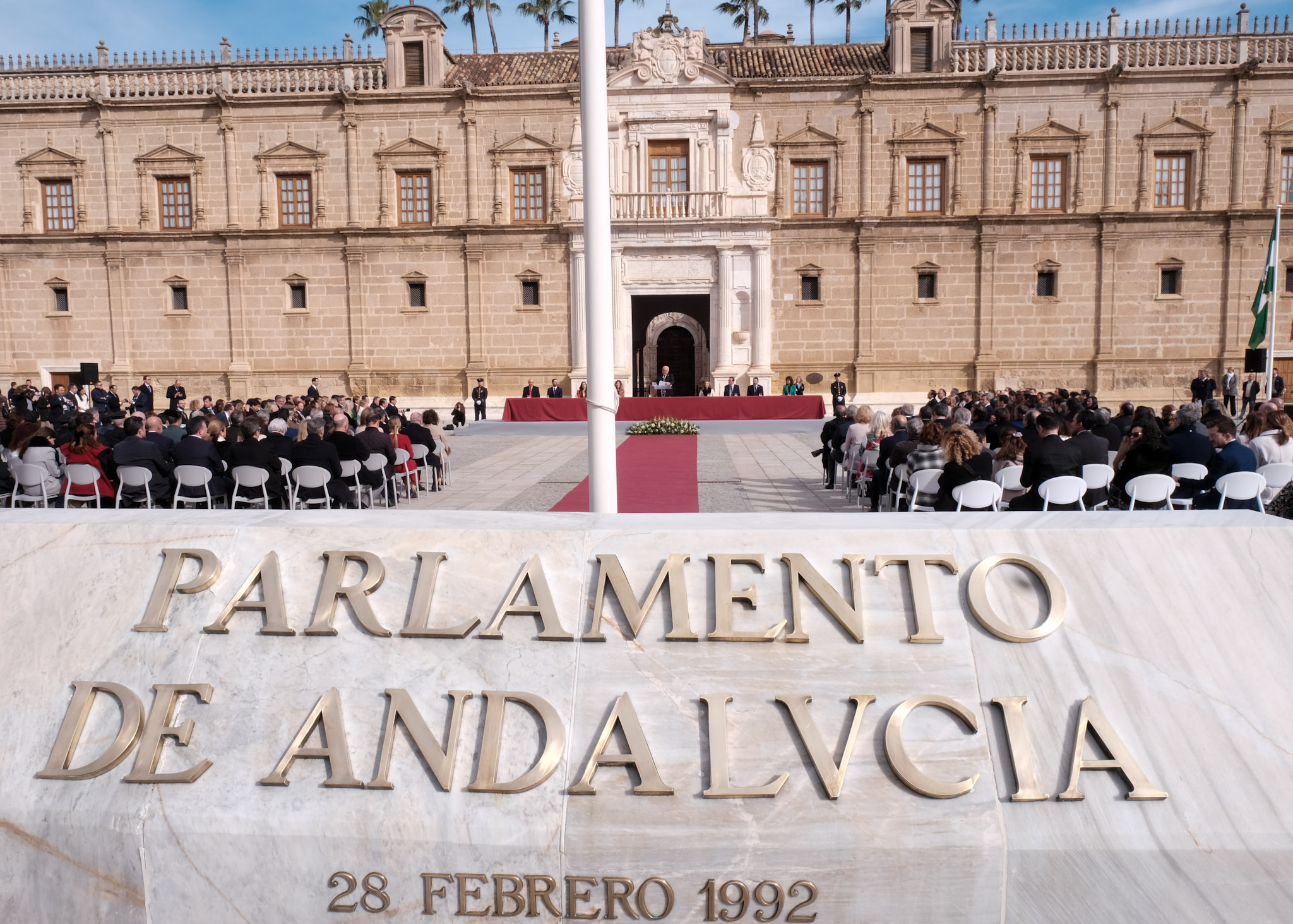 Imagen general de la fachada del Parlamento de Andalucía durante el ...